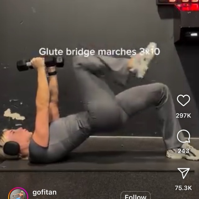 Glute Bridge Marches by Lexie Oakley - Exercise How-to - Skimble