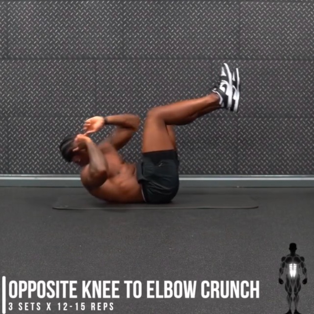 Opposite Knee To Elbow Crunch by Miguel Silva - Exercise How-to - Skimble