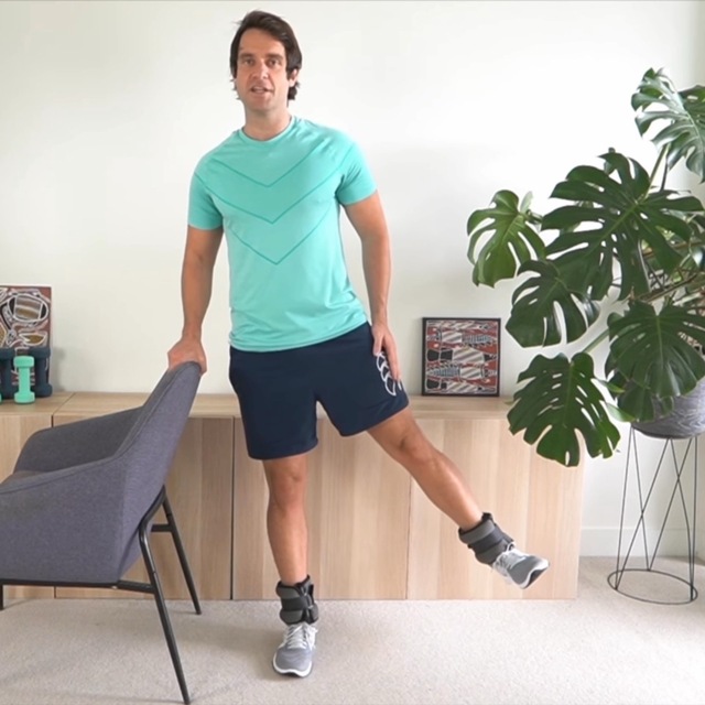 Standing hip abduction w. ankle weights (L) by Ömer K. - Exercise How ...