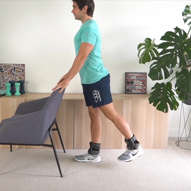 Standing rear leg lifts w. ankle weights (L) by Ömer K. - Exercise How ...