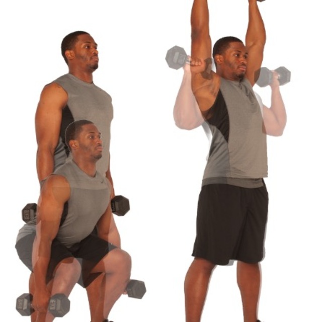 Squat To Press Dumbells by Karlene M. - Exercise How-to - Skimble