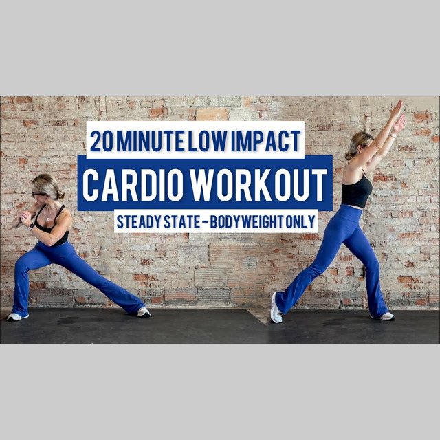 20 Minute Steady State Cardio Workout | All Standing | Low Impact | Bodyweight Only | No ...