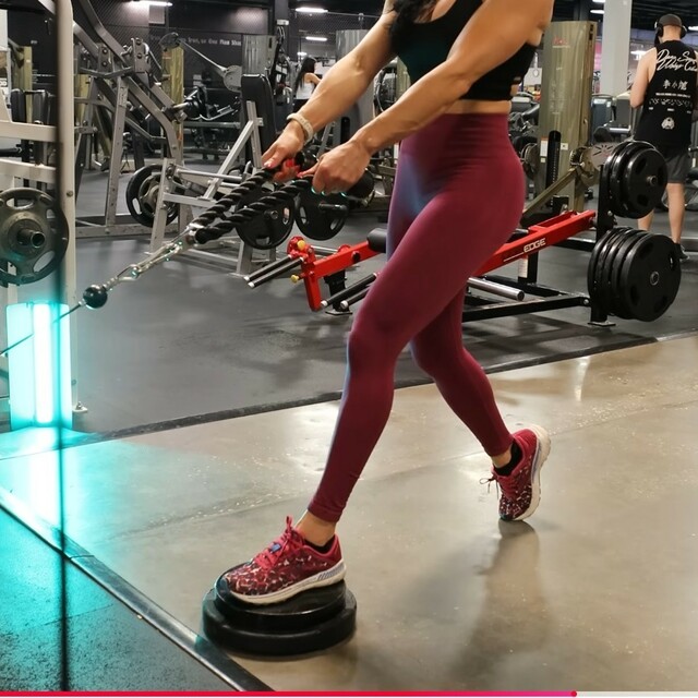Elevated Cable Split SQUAT ON PLATE by 𝔻𝕖𝕤𝕖𝕣𝕥 𝔽𝕠𝕩🦊 🌟 - Exercise How-to ...