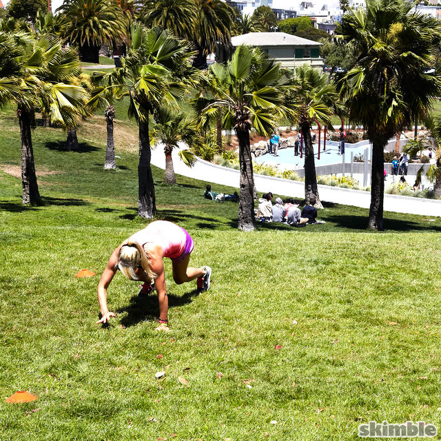 Four Square Shuffle & Bear Crawls - Exercise How-to - Skimble