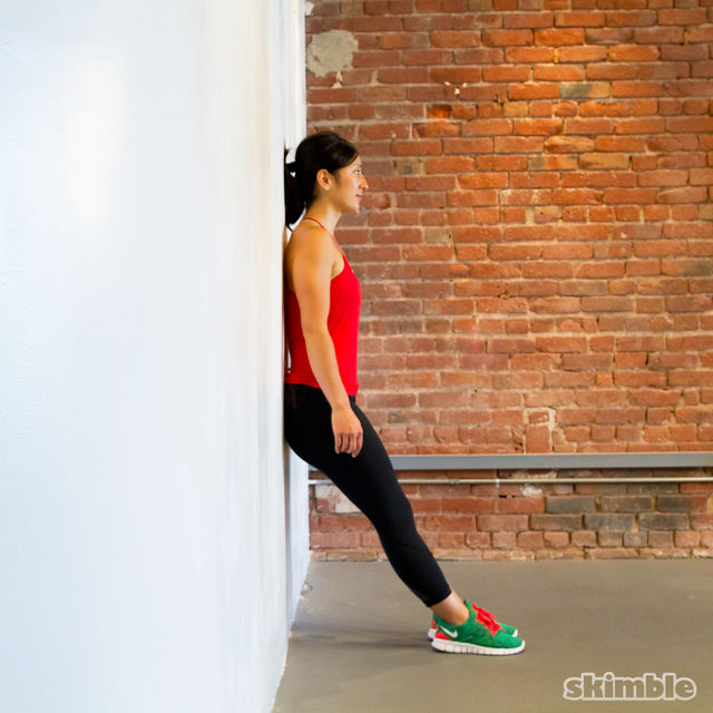 Wall Sit - Exercise How-to - Skimble Workout Trainer