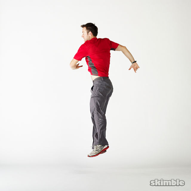 Saltos en cuclillas de cuarto de vuelta - Ejercicio Cómo hacerlo - Skimble