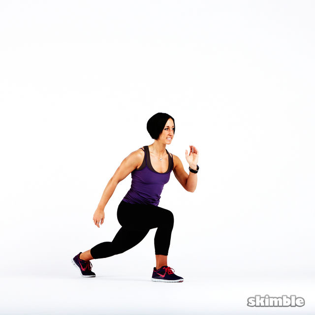 Plyo Lunges - Exercise How-to - Skimble Workout Trainer