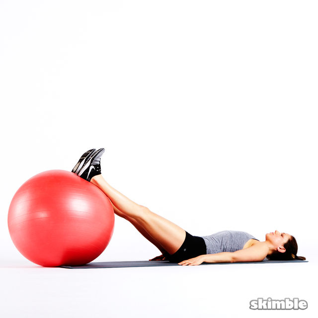 Bridge with Heel Digs on Ball - Exercise How-to - Skimble