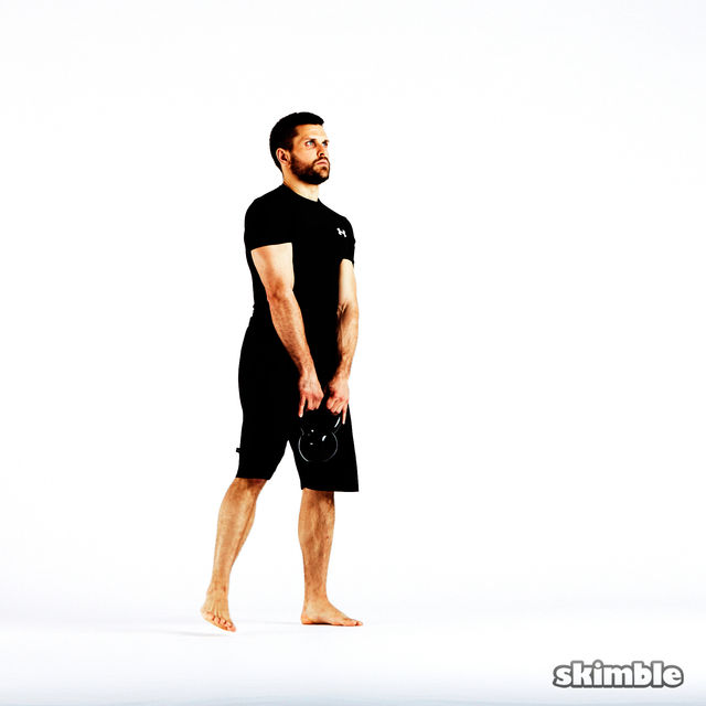 Alternating Lateral Lunges with Kettlebell - Exercise How-to - Skimble