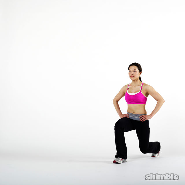 Left Leg Front-and-Back Lunges - Exercise How-to - Skimble