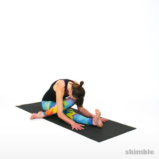 Cow Face Pose with Right Leg Straight - Exercise How-to - Skimble