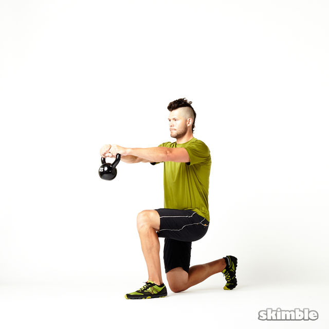 Left Lunge with Kettlebell Raise - Exercise How-to - Skimble