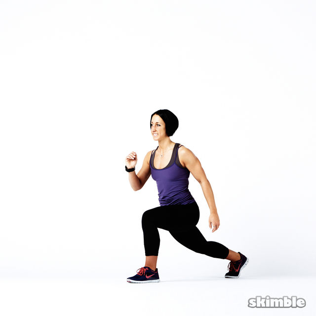 Plyo Lunges - Exercise How-to - Skimble Workout Trainer