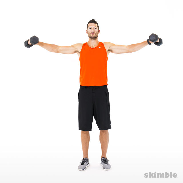 Elevaciones lateral-frontal - Ejercicio Cómo hacerlo - Skimble