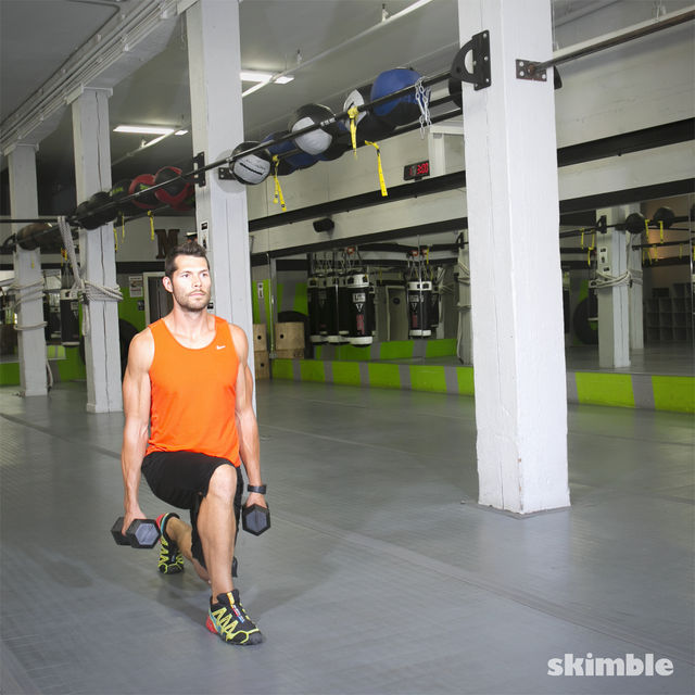 Walking Dumbbell Lunges - Exercise How-to - Skimble