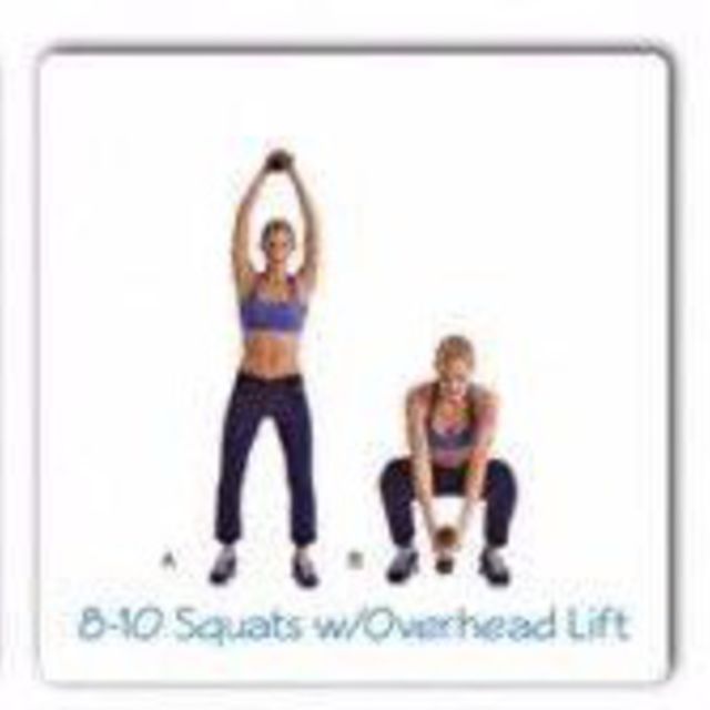 Squats With Overhead Lift by Ashley Davis - Exercise How-to - Skimble