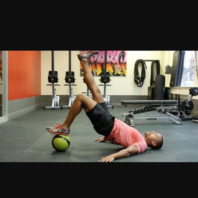 Hip Raises On Medicine Ball Left Leg by Gary Gorospe - Exercise How-to ...