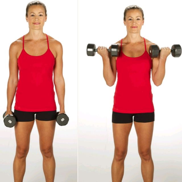 Supinating Dumbbell Curls On Ball