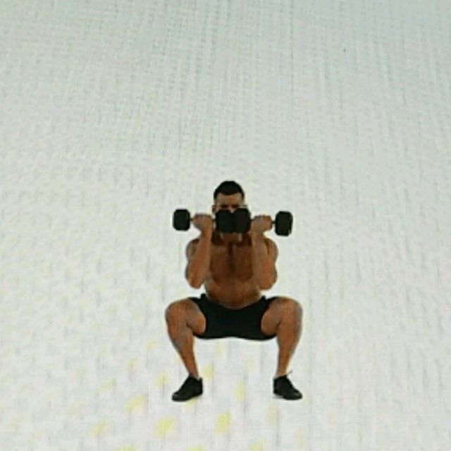 Dumbbells Close-Stance Front Squat by Florin M. - Exercise How-to - Skimble